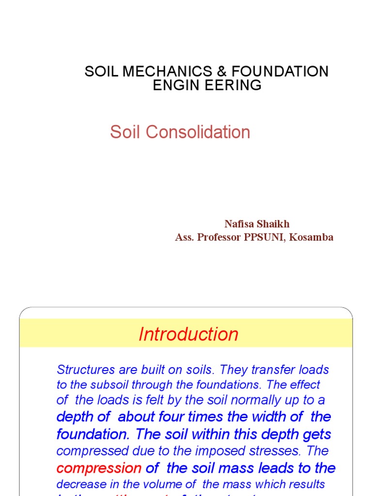 Soil Consolidation: Soil Mechanics & Foundation Engin Eering | PDF ...