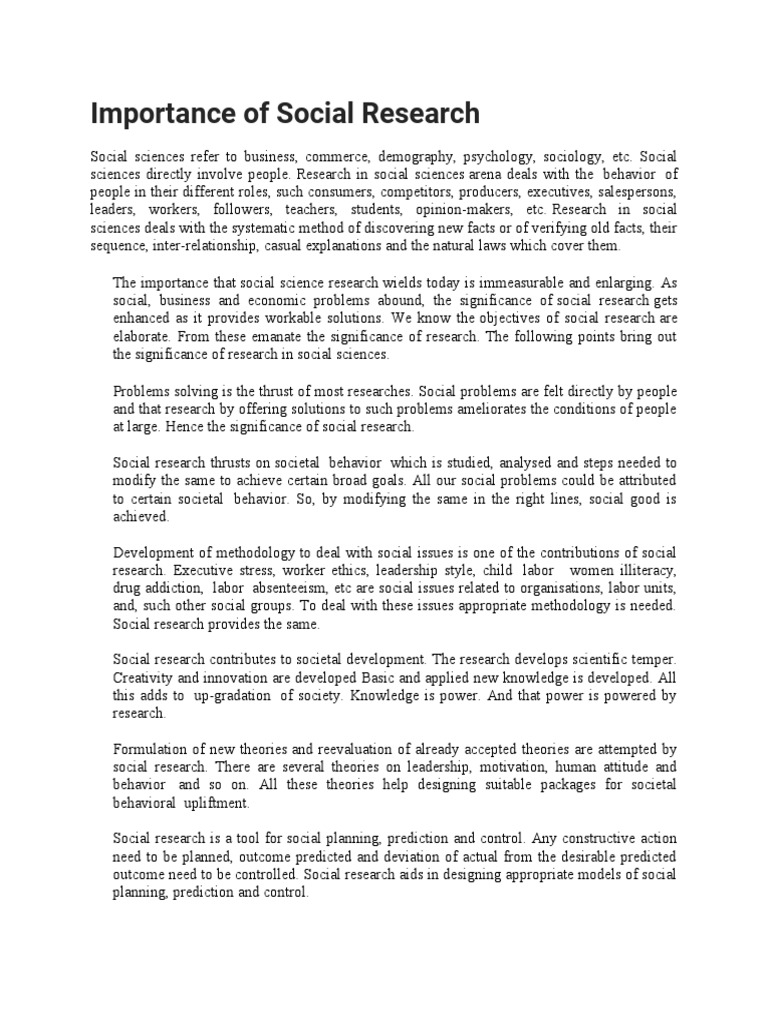 The Comprehensive Role and Wide-Ranging Benefits of Social Science ...