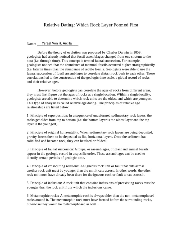 Relative Dating Principles Explained | PDF | Geology | Rock (Geology)