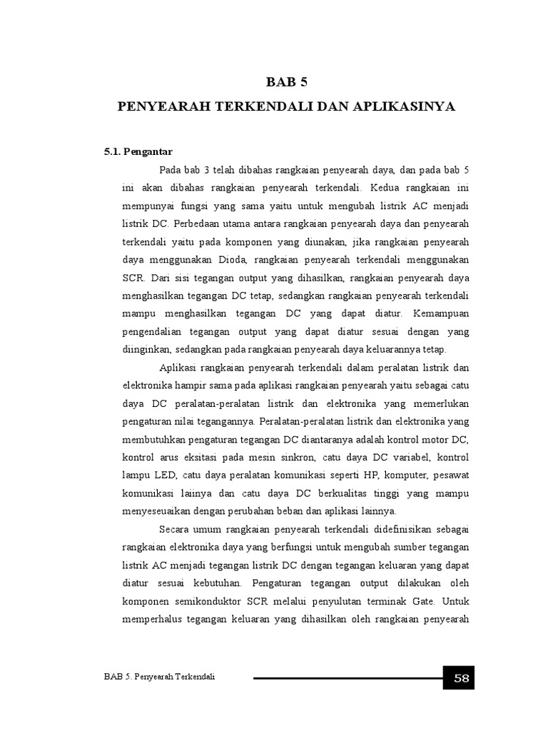 BAB 5 - Rangkaian Penyearah Terkendali | PDF