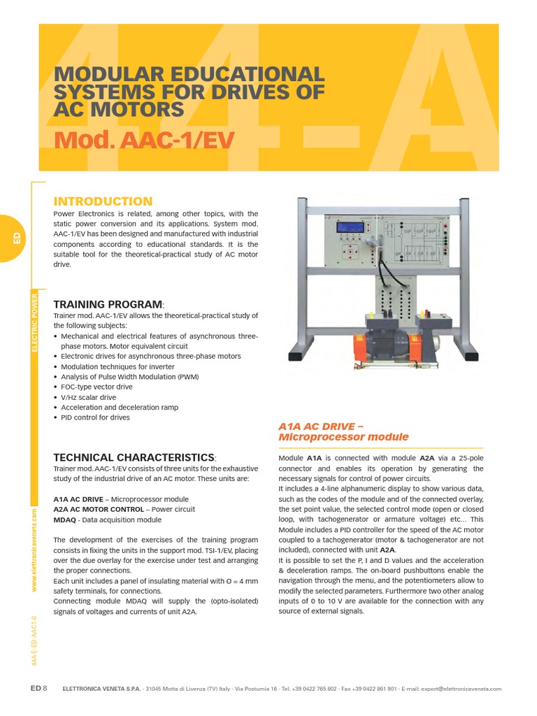 Mod. AAC-1/EV: Modular Educational Systems For Drives of Ac Motors ...
