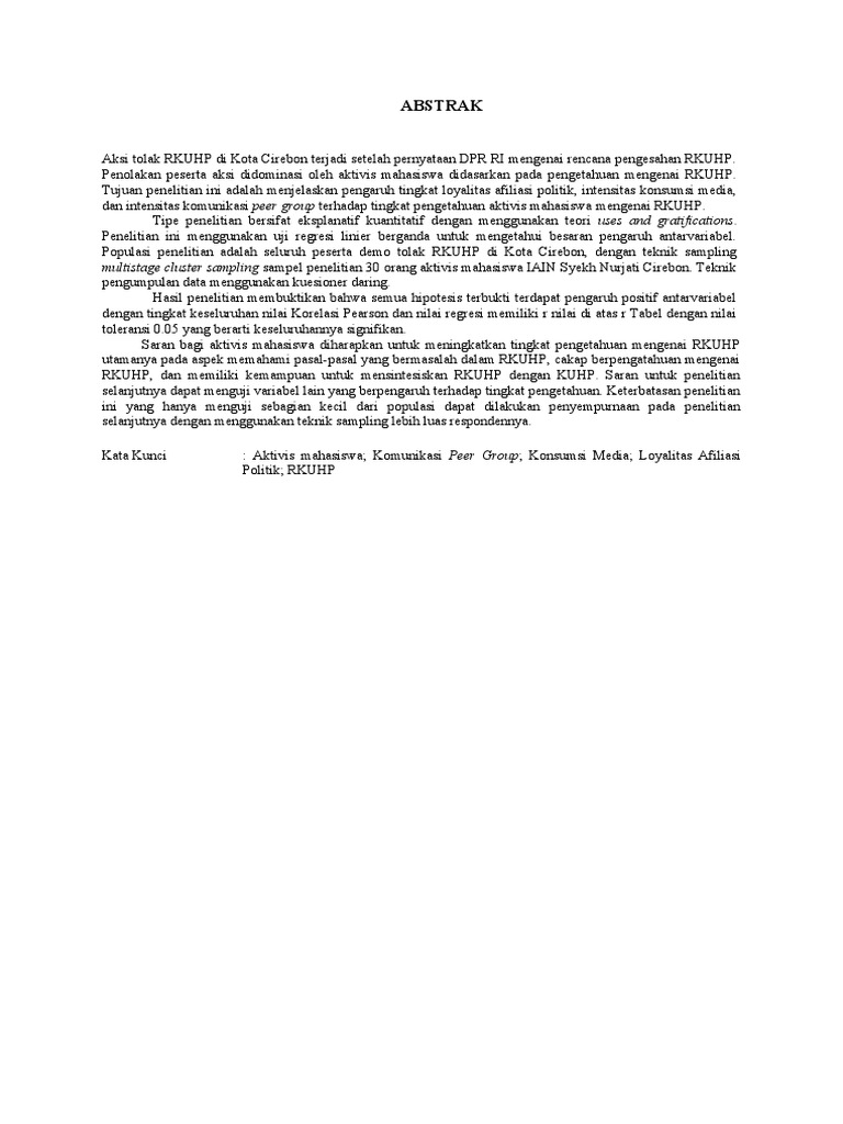 Abstrak S2 Ilmu Komunikasi Undip | PDF