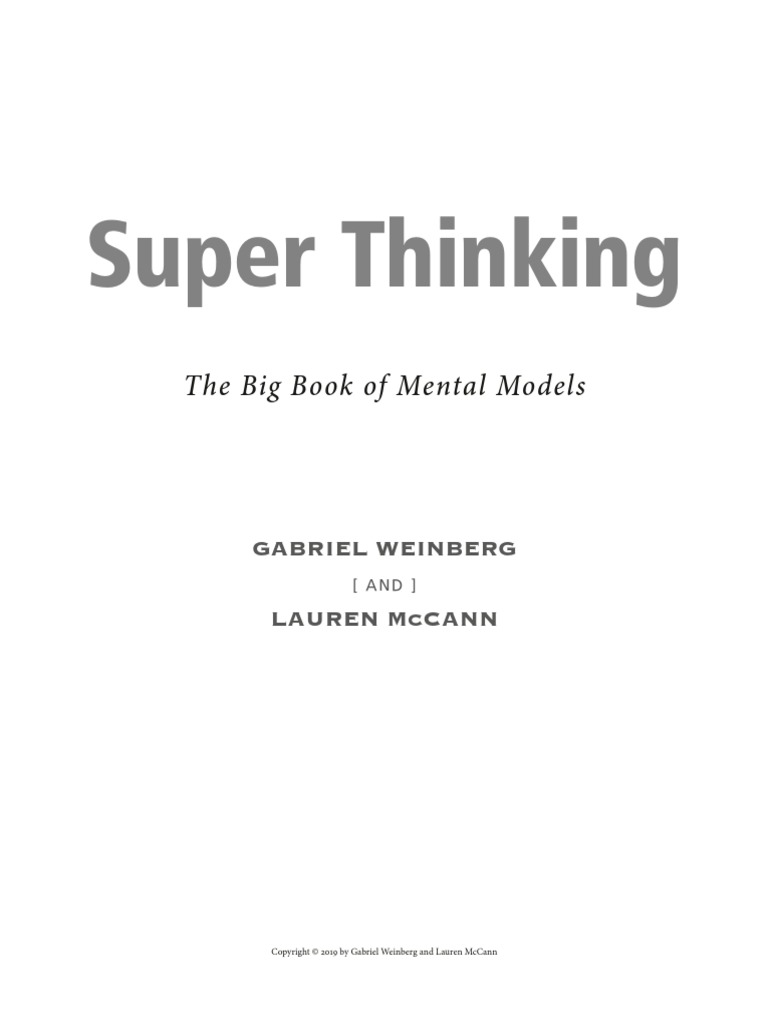 Super Thinking - The Big Book of Mental Models | PDF | Computers