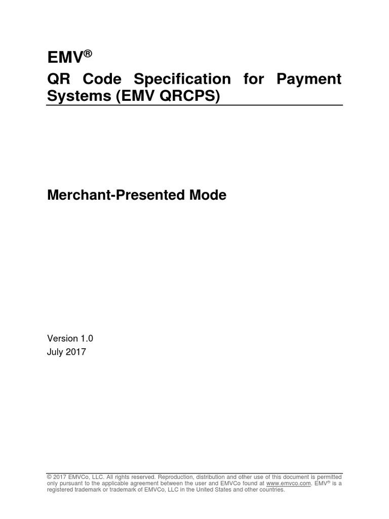 Unified Standard For Quick Response Code - QR | Download Free PDF | Emv ...