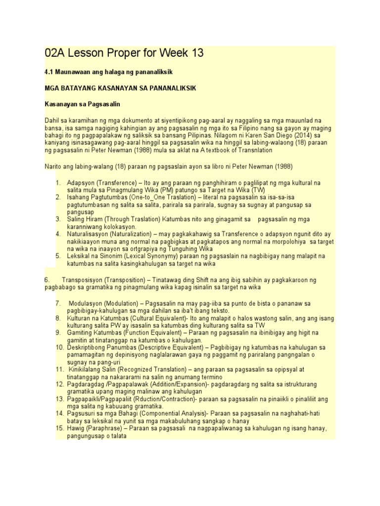 Lesson w13 | PDF