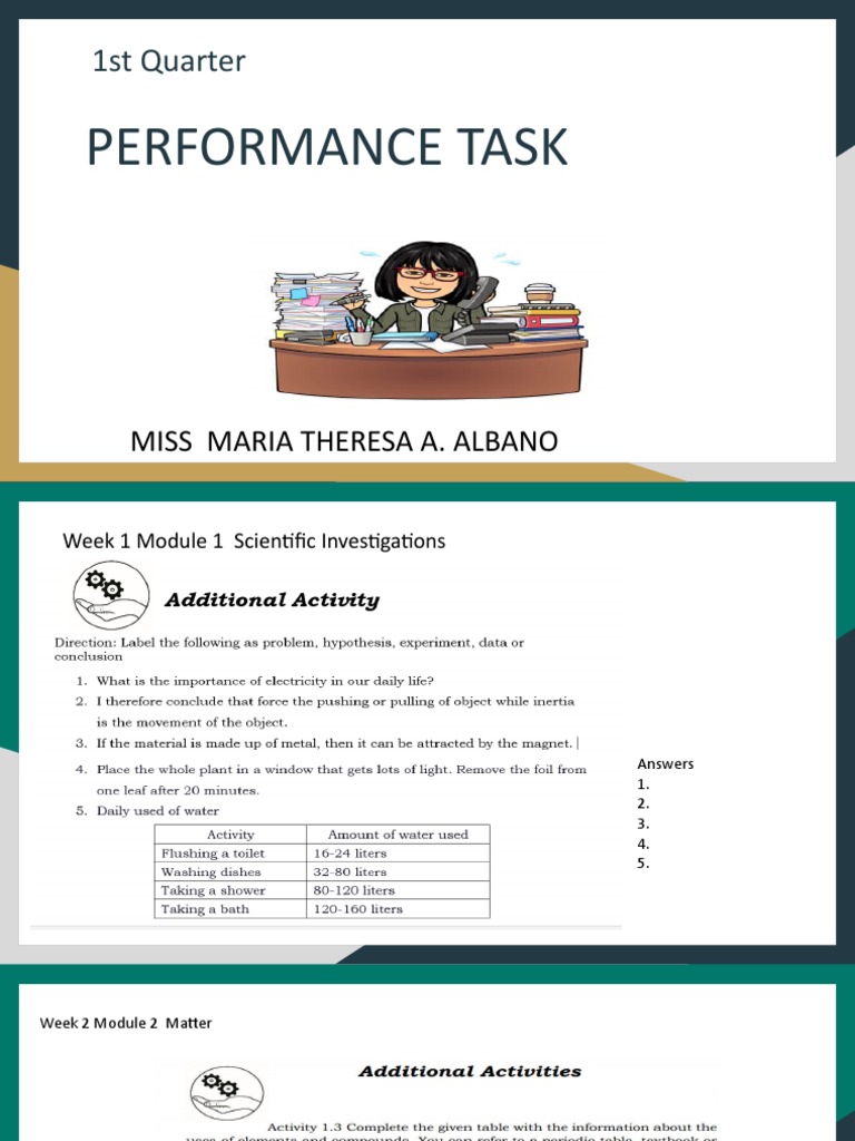 Performance Task: 1st Quarter | PDF