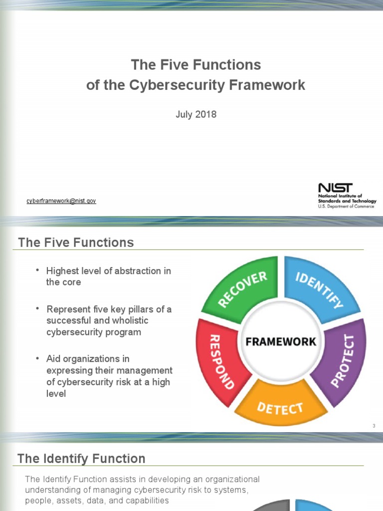 The Five Functions of The Cybersecurity Framework: July 2018 | PDF ...