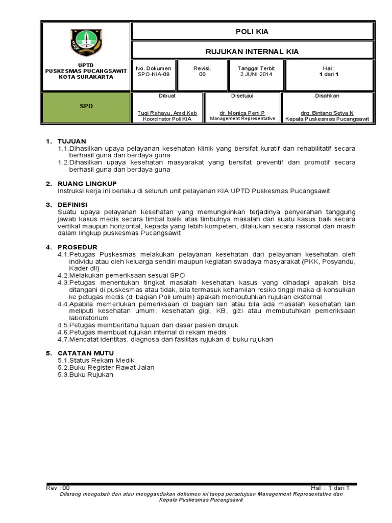Rujukan Internal KIA | PDF | Pengembangan Diri