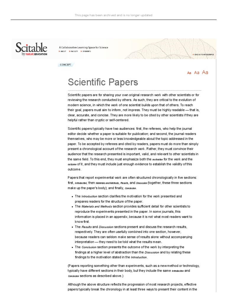 Writing Scientific Papers NATURE | PDF | Academic Journal | Science