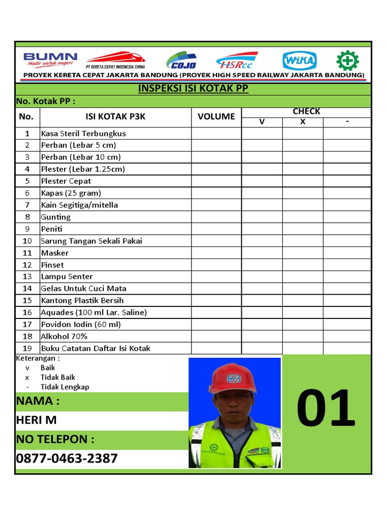 INSPEKSI KOTAK P3K | PDF