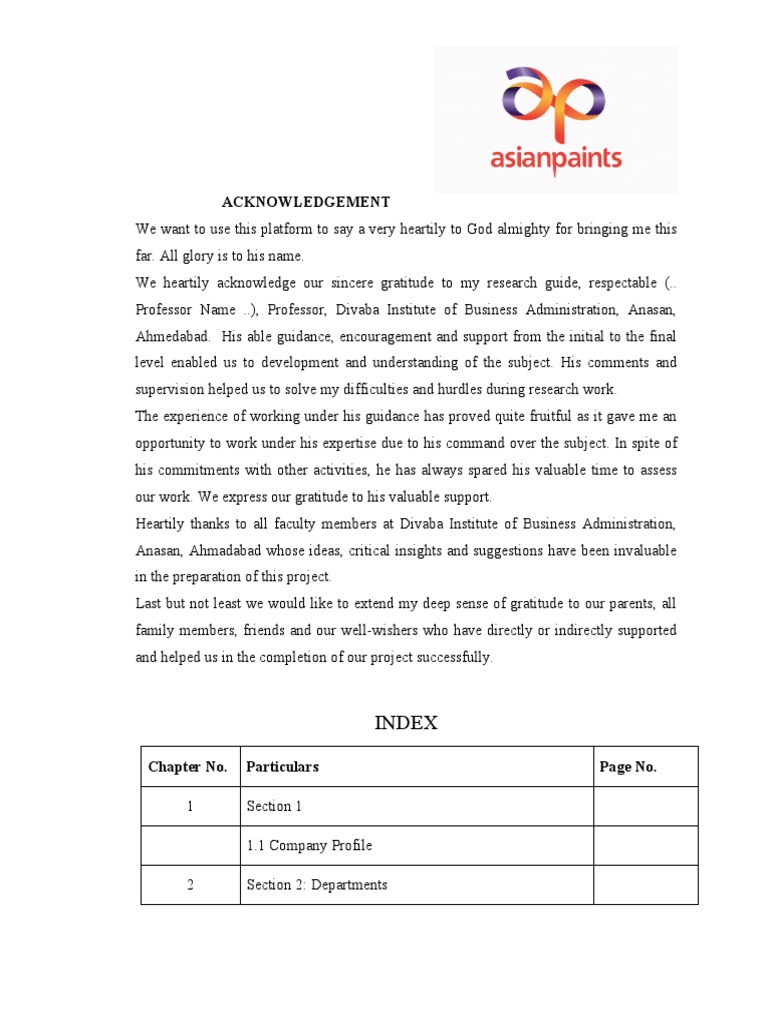 Asian Paints Project Work On.. | PDF | Paint | Pricing