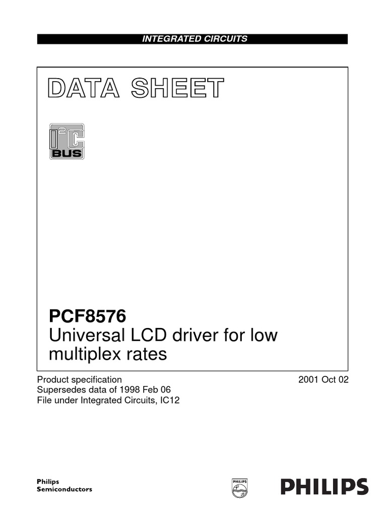 Data Sheet: Universal LCD Driver For Low Multiplex Rates | PDF | Liquid ...