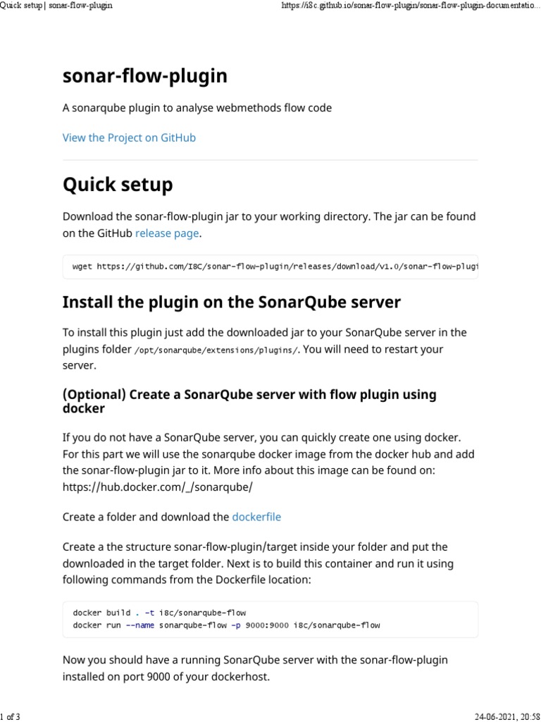 Quick Setup Sonar-Flow-Plugin | PDF | Zip (File Format) | Directory (Computing)