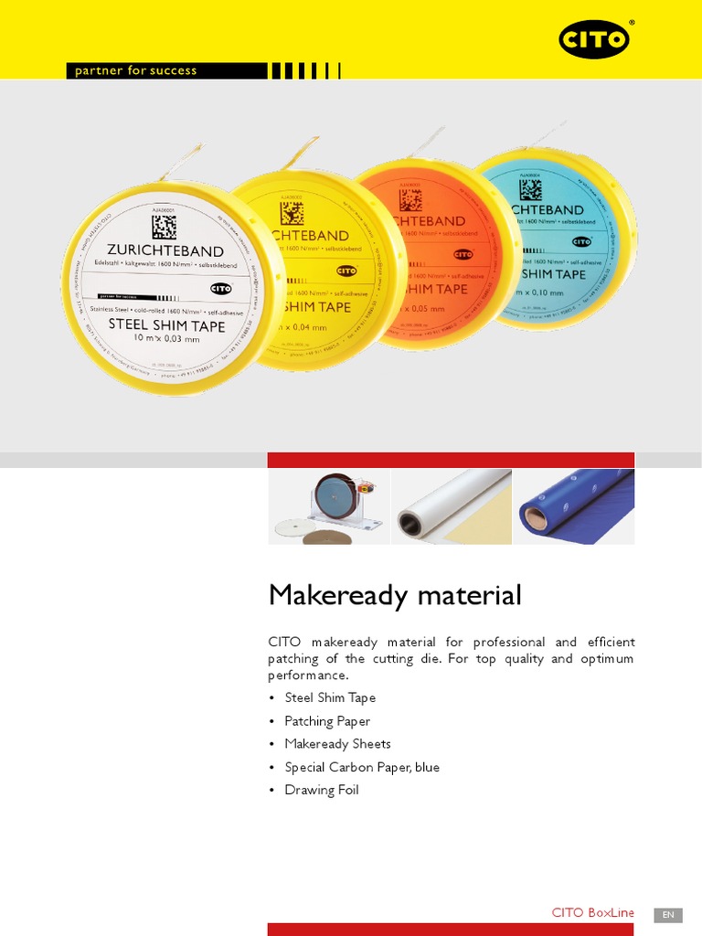 Makeready Material: Cito Boxline | PDF | Aluminium Foil | Paper