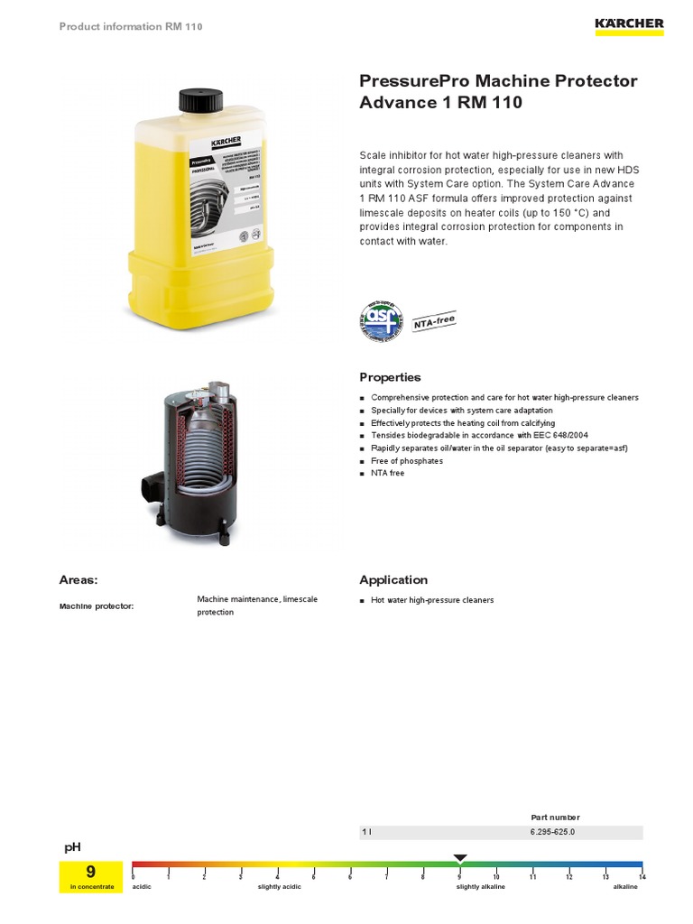 Pressurepro Machine Protector Advance 1 RM 110: Properties | PDF ...