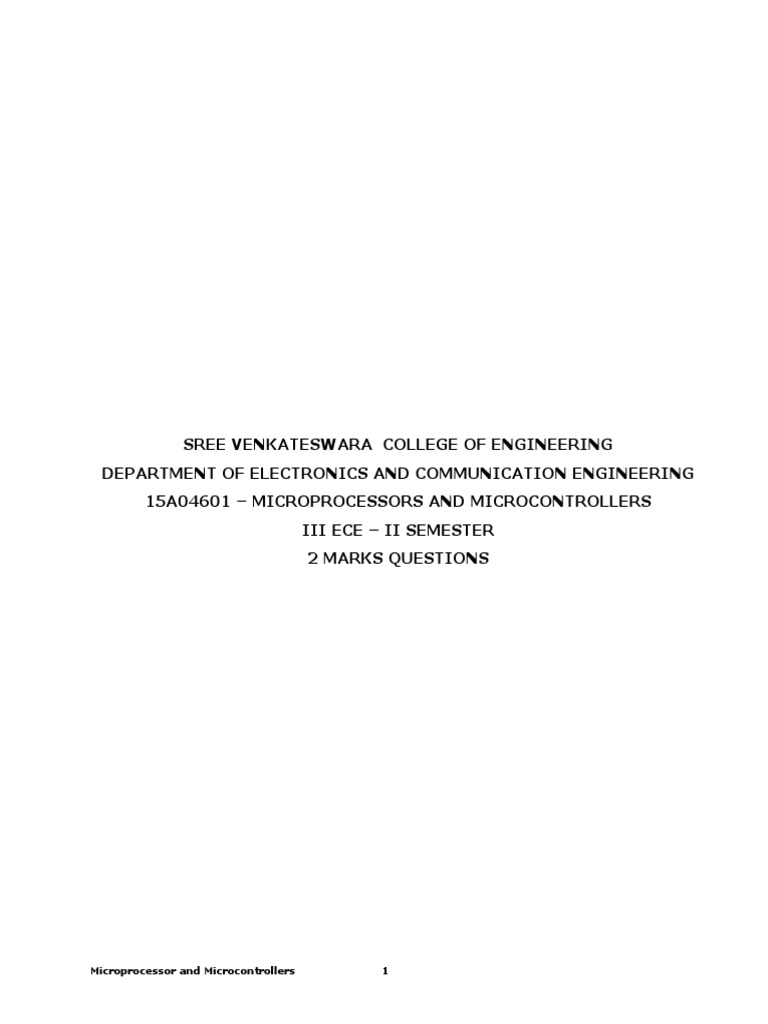 MPMC 2M Questions | PDF | Embedded System | Central Processing Unit