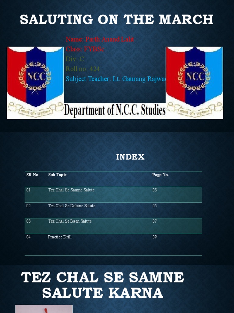 NCC Salute Techniques and Commands | PDF | Cultural Conventions ...