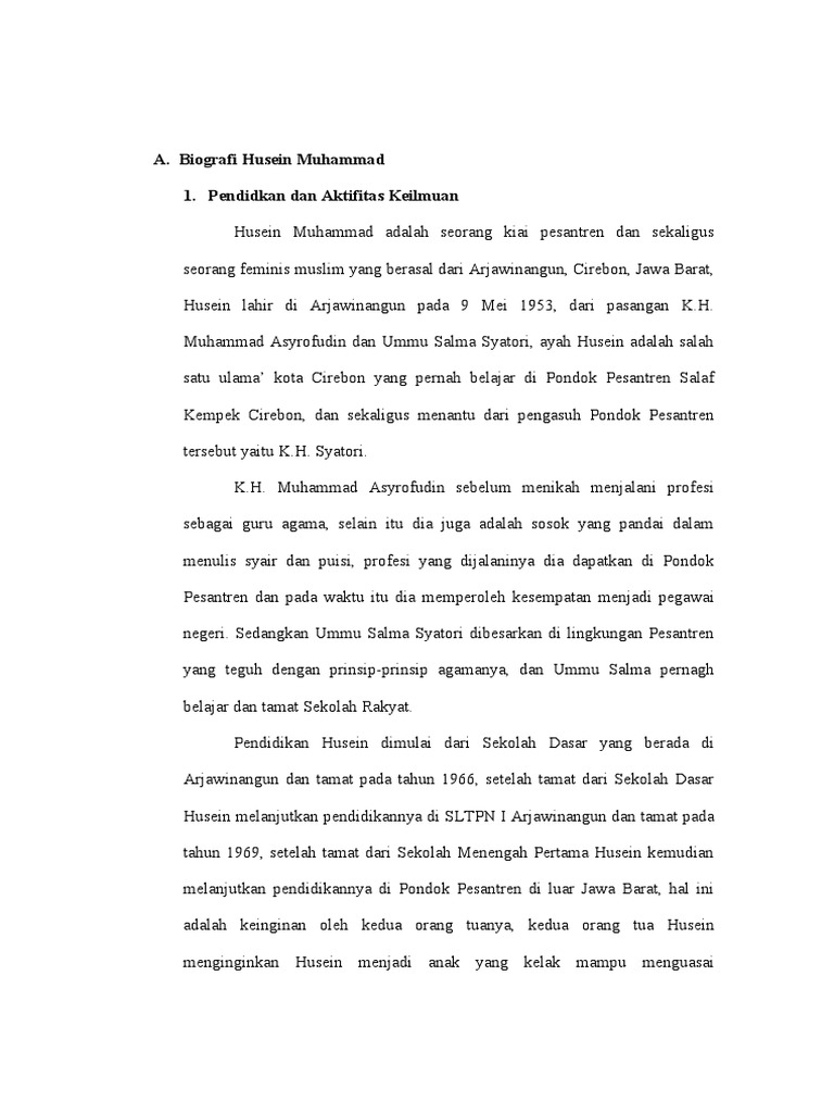 Biografi Husein Muhammad | PDF