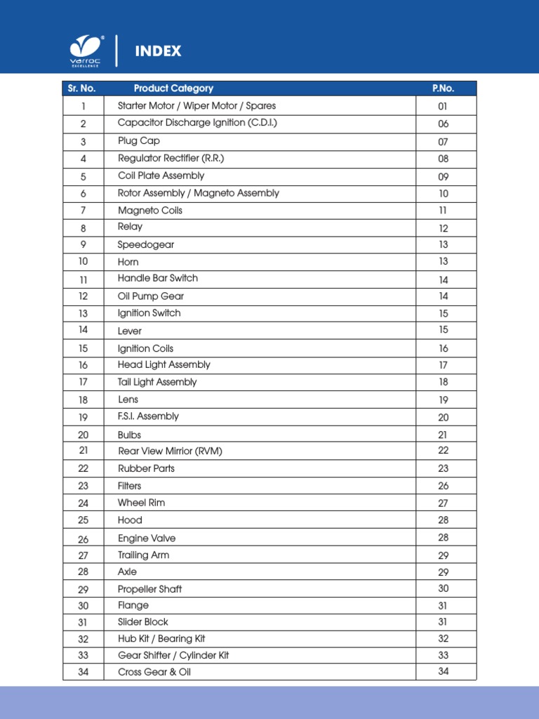 Varroc 3 Wheeler Product Catalogue | PDF | Ignition System | Vehicle ...