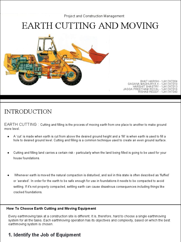 Earth Cutting and Moving | PDF | Loader (Equipment) | Heavy Equipment