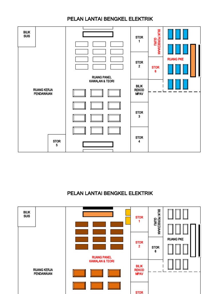 Pelan Lantai Bengkel Elektrik | PDF