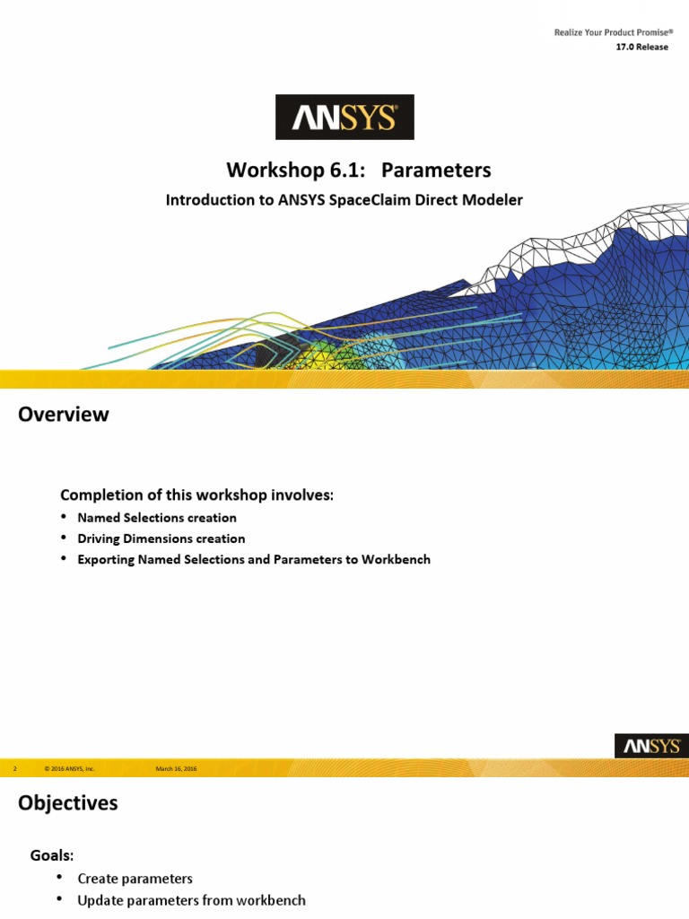 Workshop 6.1: Parameters: Introduction To Ansys Spaceclaim Direct ...