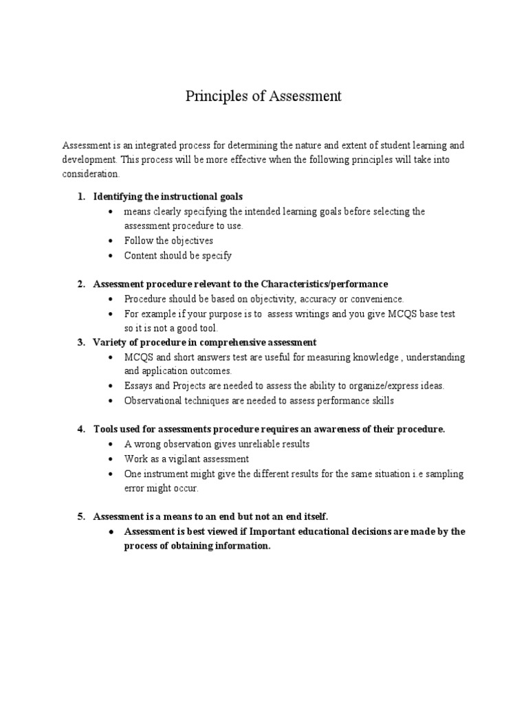 Principles of Assessment | PDF | Career & Growth
