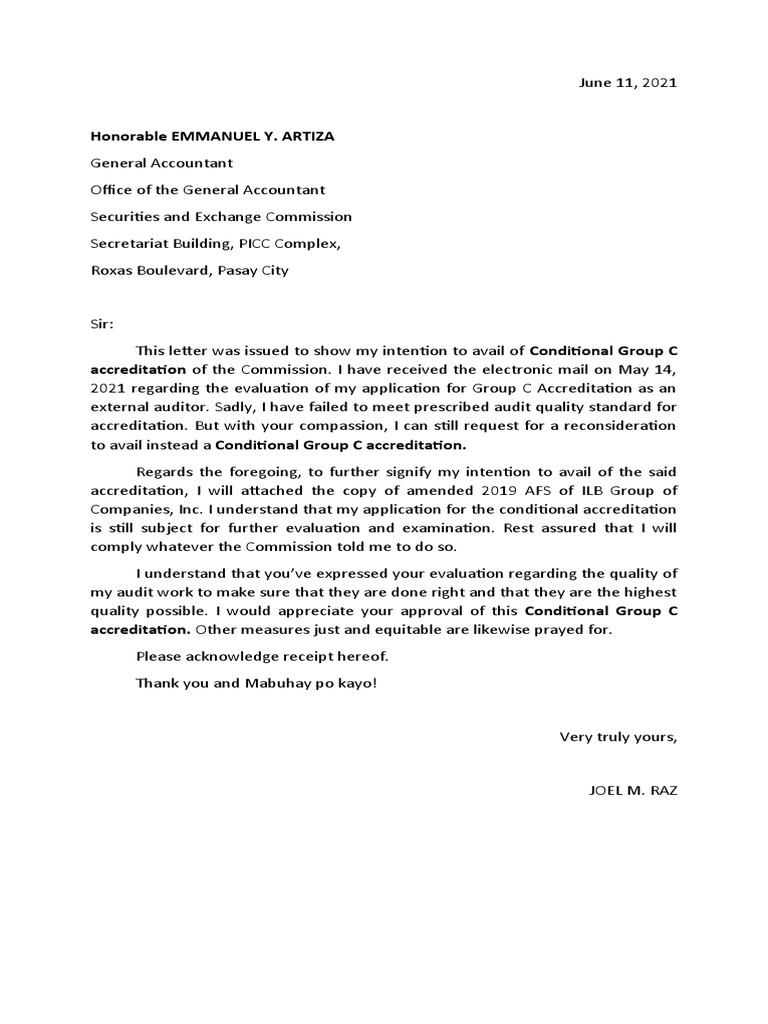 Request Letter - SEC | PDF