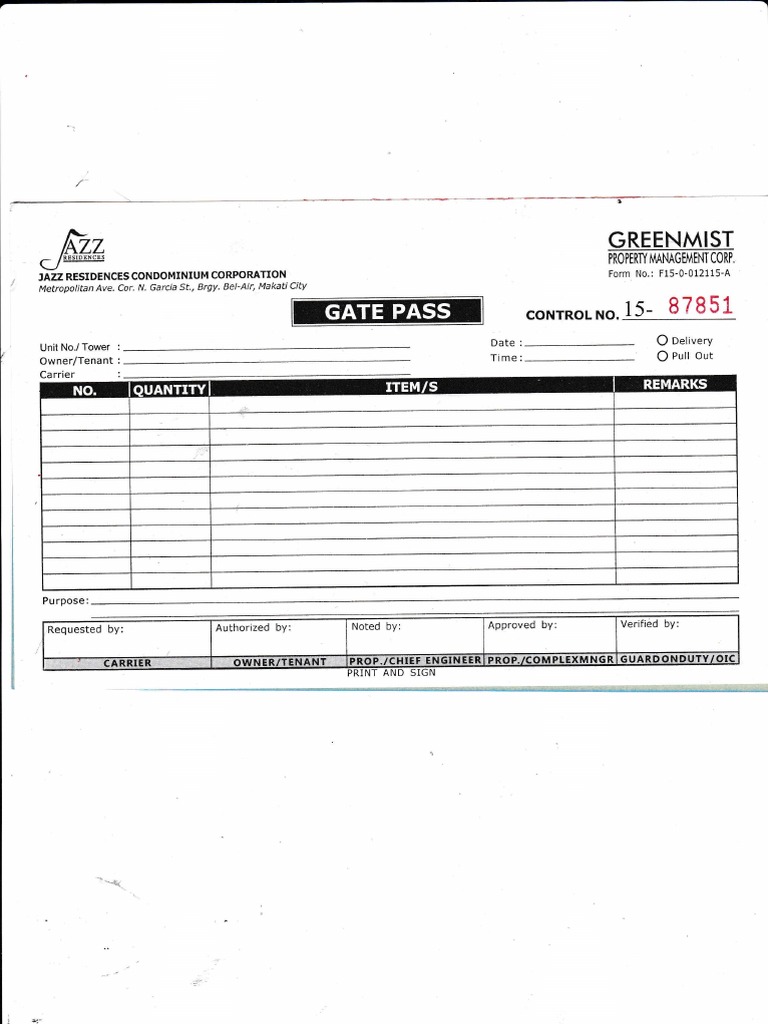 Greenmist Property Management Form | PDF