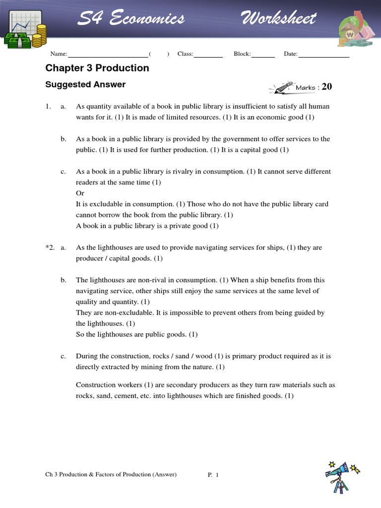 Chapter 3 Production 20: Suggested Answer | PDF | Capital Formation ...