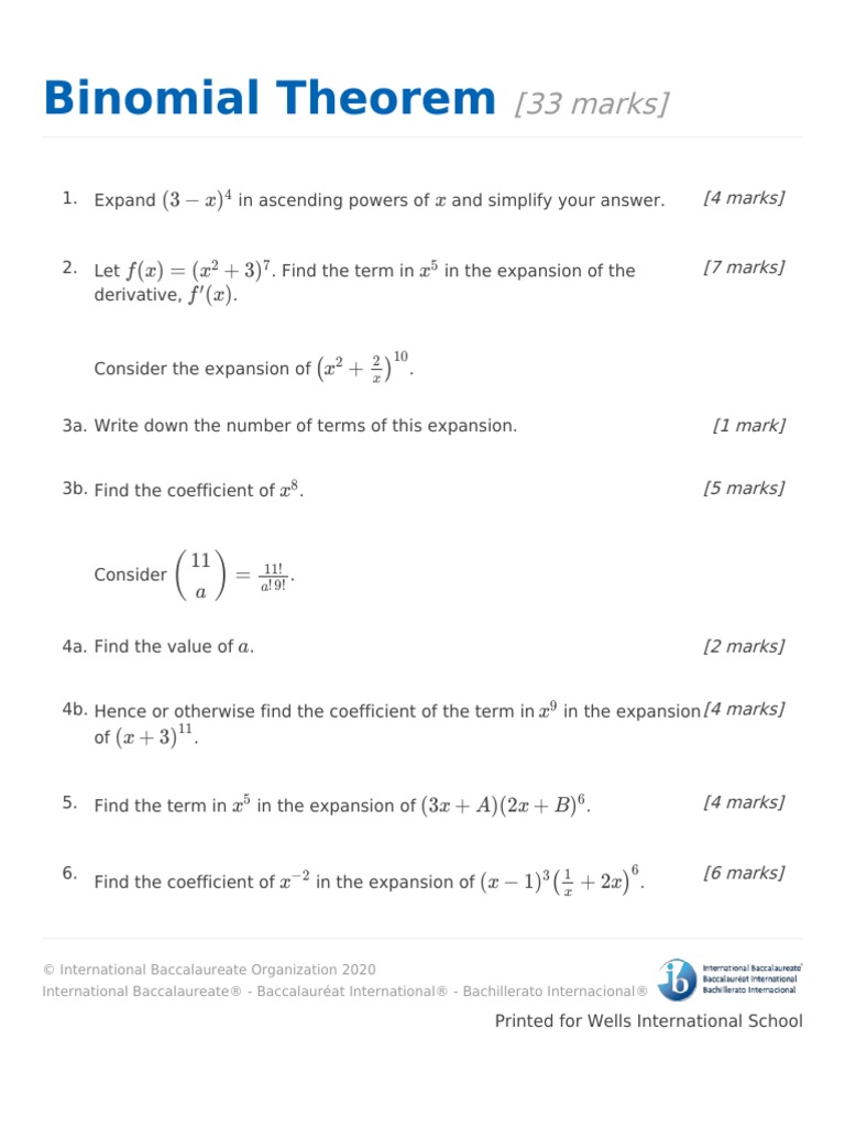 Binomial Theorem | PDF
