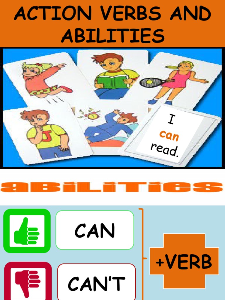 Action Verbs and Abilities Flashcards Fun Activities Games Games ...