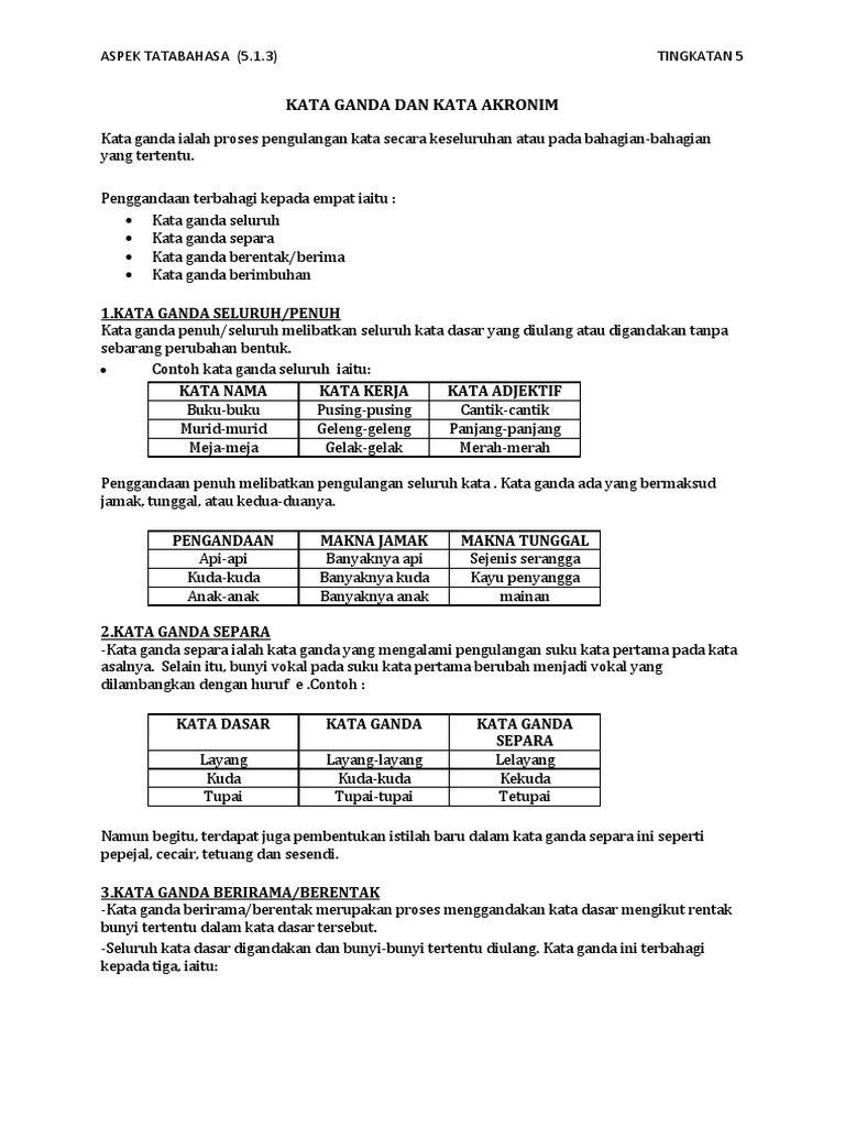 F5-KATA Ganda Dan Kata Akronim | PDF