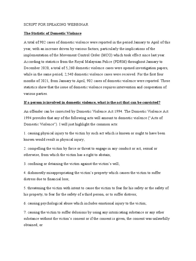 The Statistic of Domestic Violance | PDF | Domestic Violence | Violence