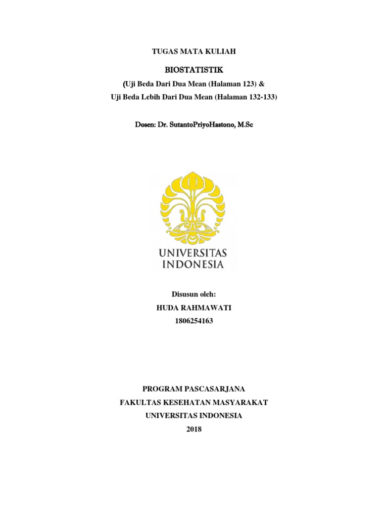 Tugas Biostatistik Huda | PDF