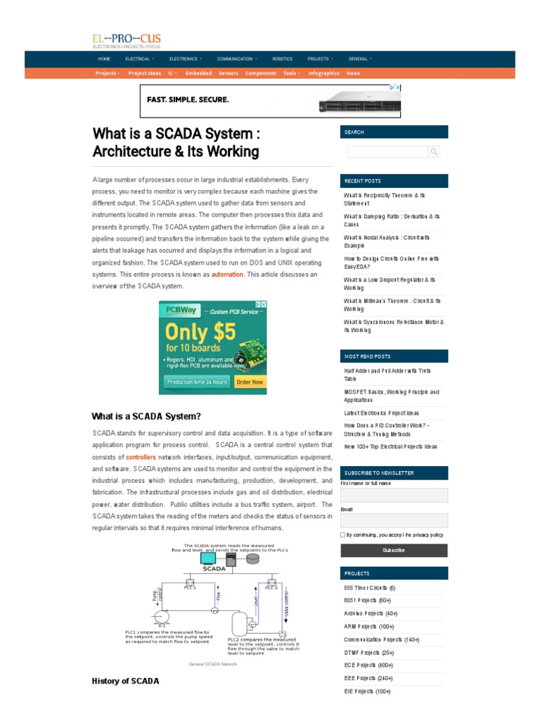 What Is A SCADA System: Architecture & Its Working | PDF | Scada ...