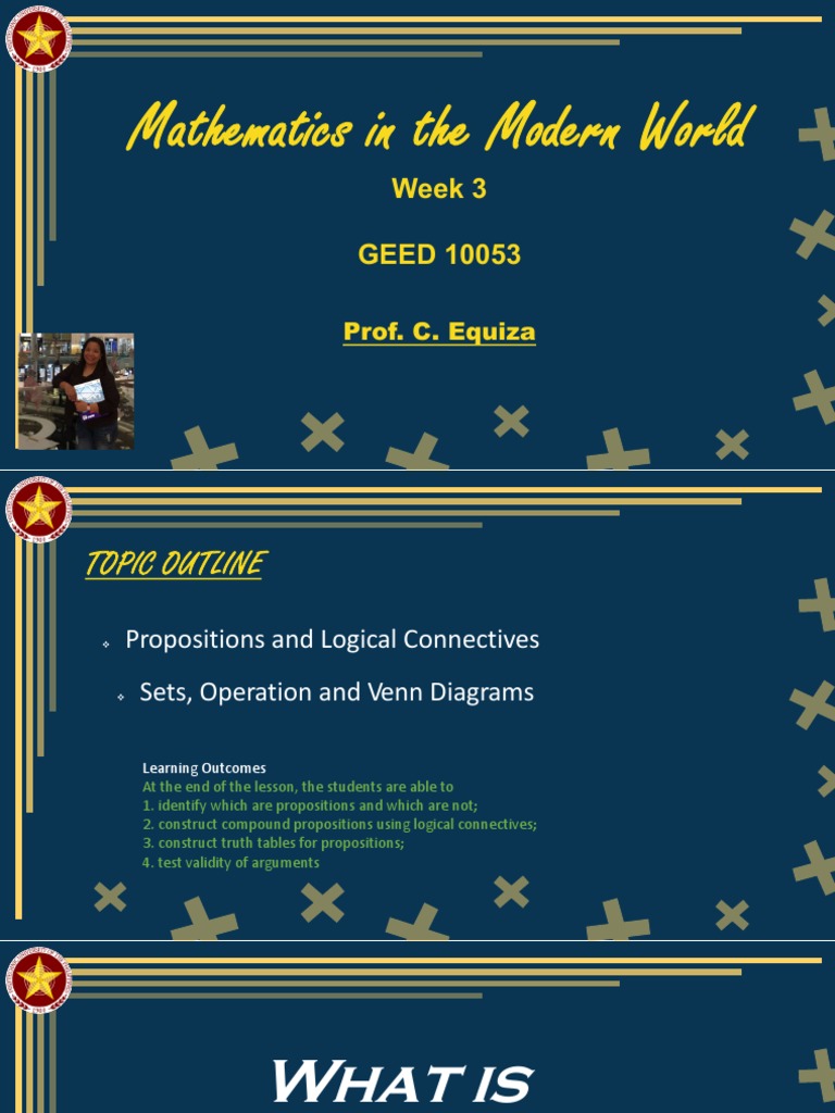 MMW w3 Ppt2 (2ndsem2021) | PDF | Set (Mathematics) | Proposition