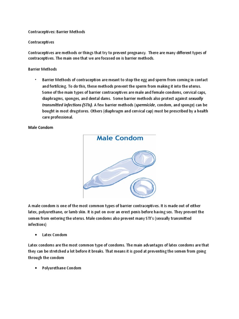 Transmitted Infections (Stis) - A Few Barrier Methods (Spermicide ...