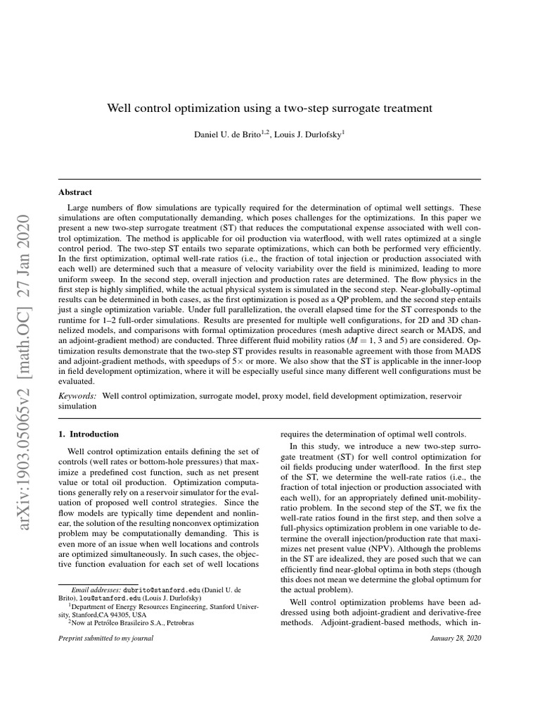 Well Control Optimization Using A Two-Step Surrogate Treatment | PDF ...