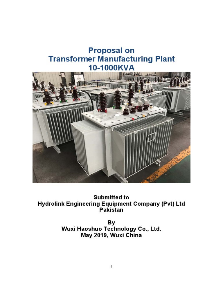 Transformer Manufacturing Plant Proposal | PDF | Transformer | Electric ...