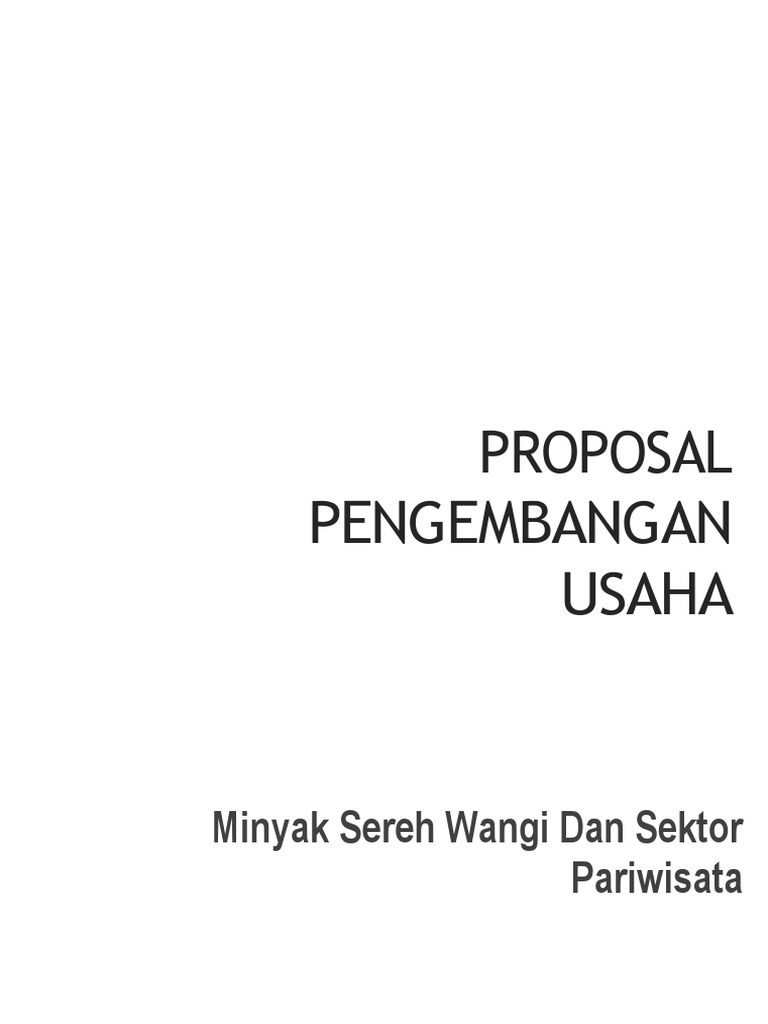 Proposal Pengembangan | PDF | Bisnis
