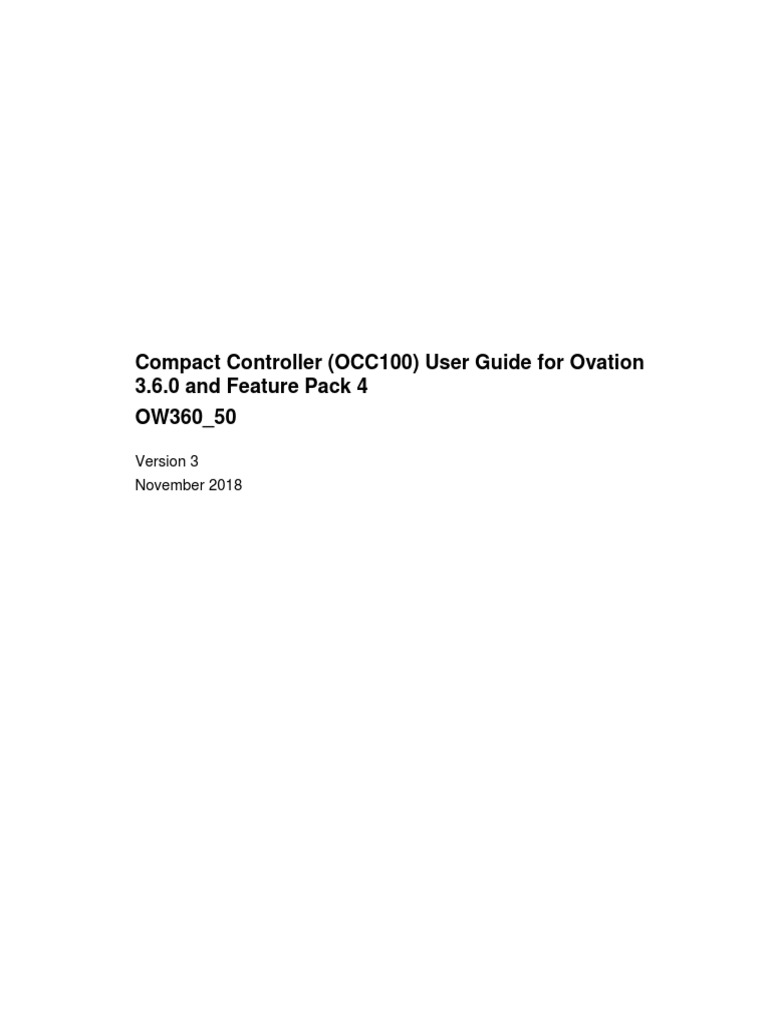 Compact Controller (OCC100) User Guide For Ovation 3.6.0 and Feature ...