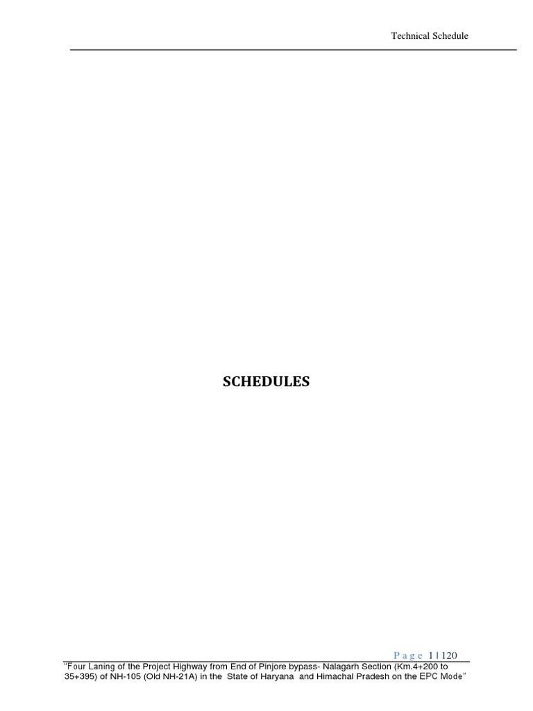 Technical Schedule | PDF | Intersection (Road) | Road Infrastructure