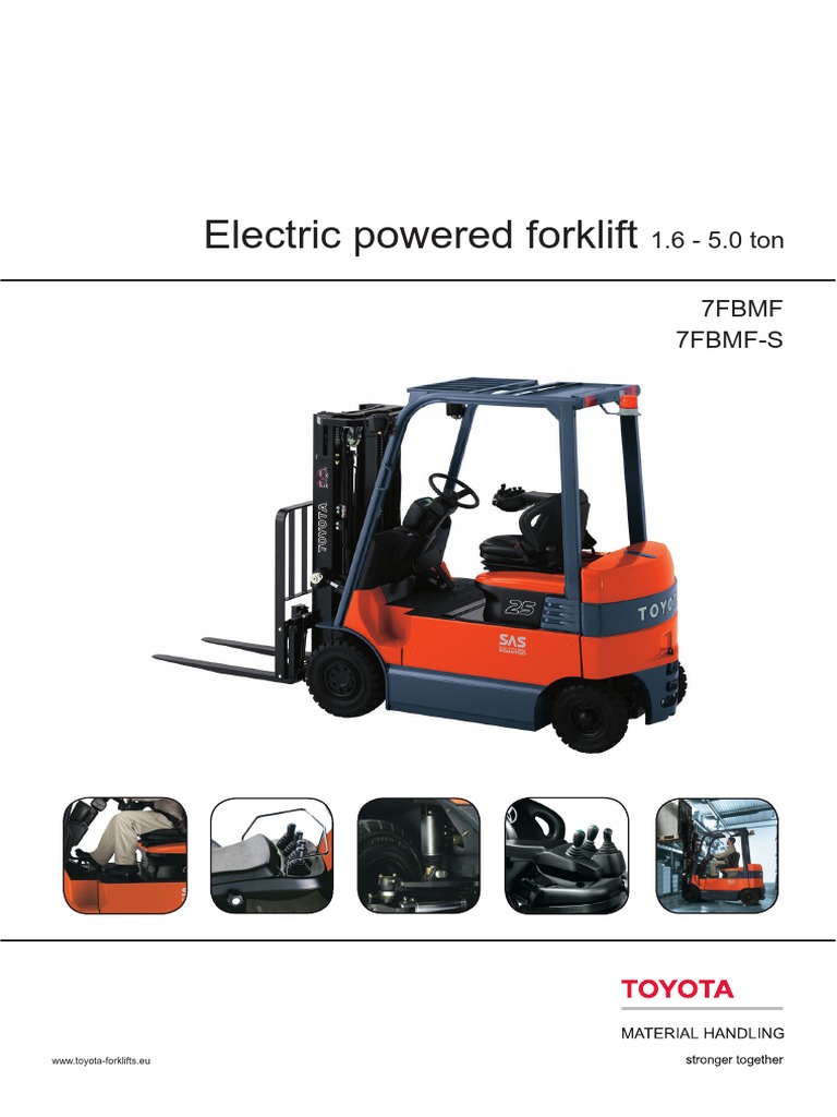Electric Powered Forklift Specification Sheet: Toyota 7FBMF 16-18 Ton ...