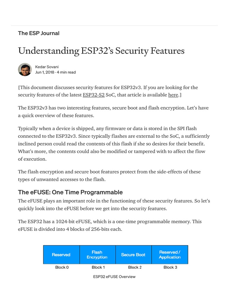 Understanding ESP32's Security Features - by Kedar Sovani - The ESP ...