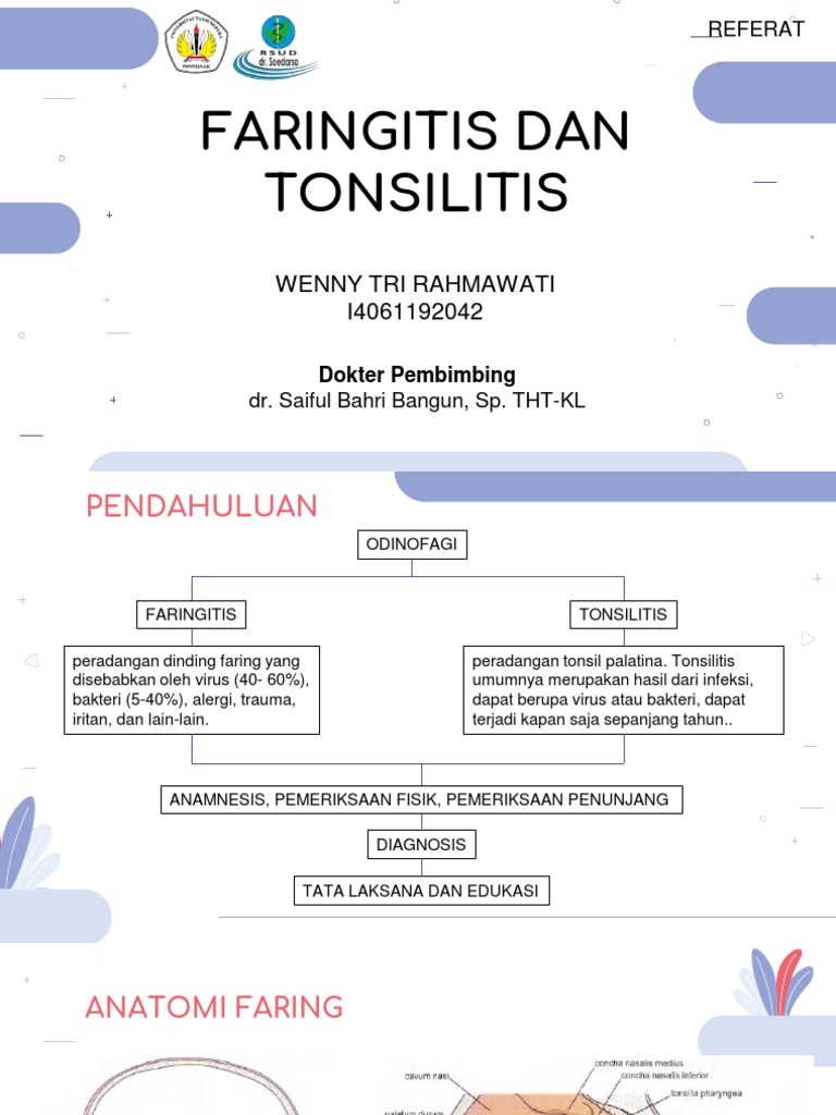 Referat Tonsilitis Dan Faringitis - Wenny Tri Rahmawati | PDF