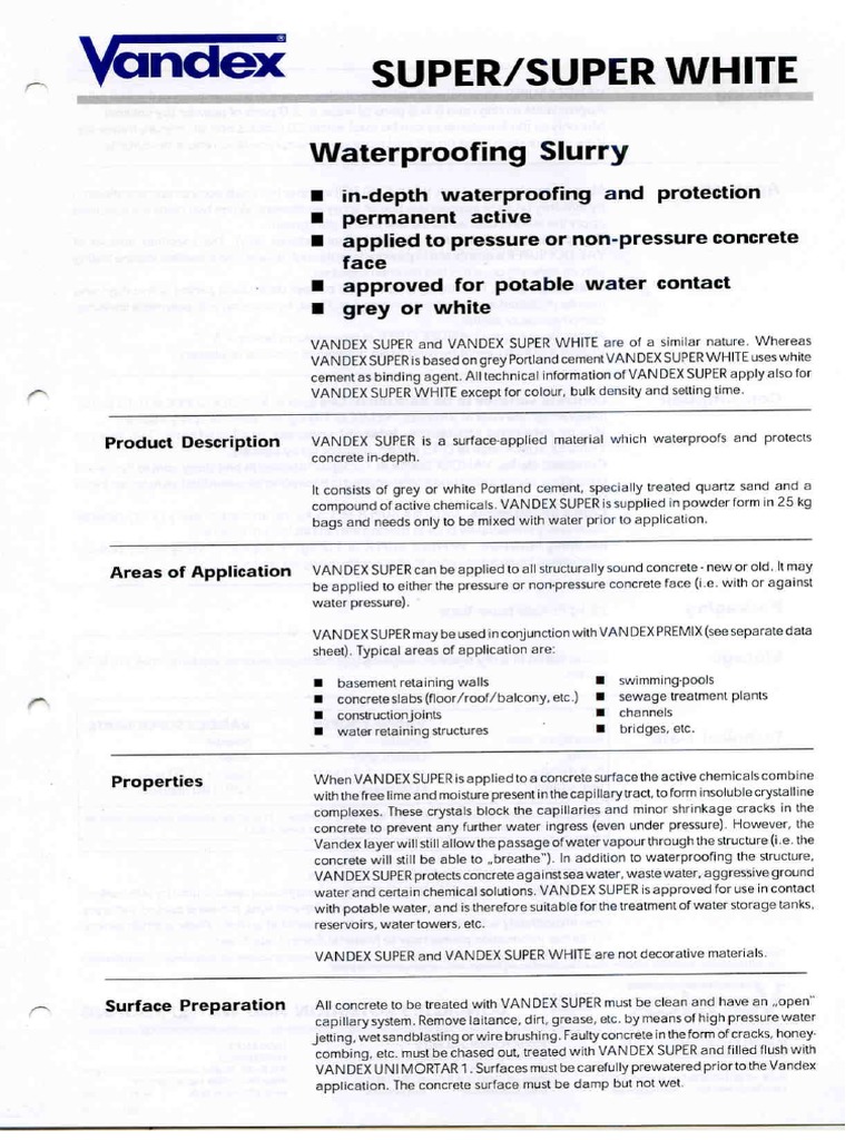 Vandex Super Specification | PDF