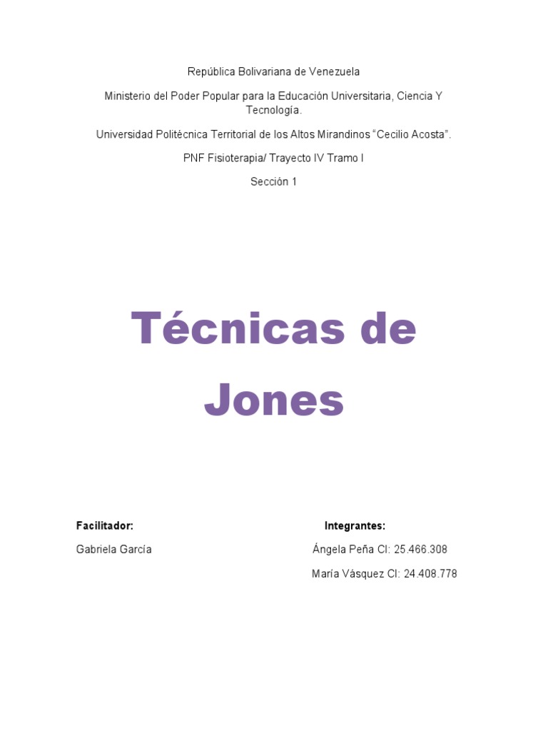 Técnica de Jones | PDF | Dolor | Músculo