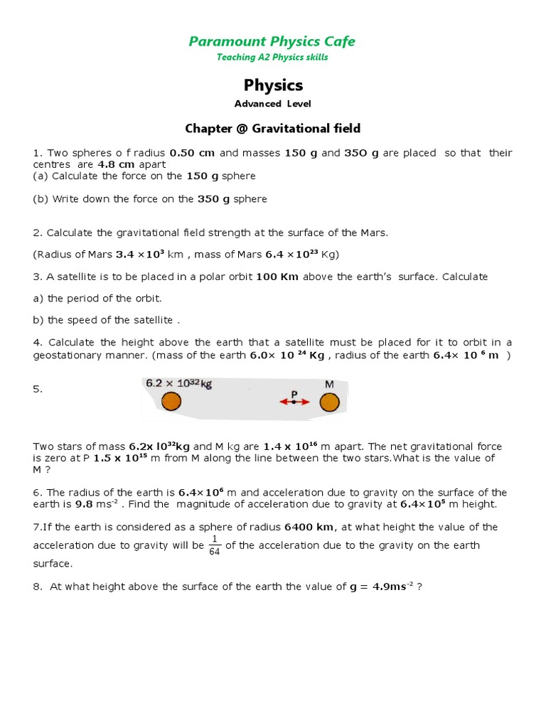 A Level Physics: Gravitational Fields | PDF | Gravity | Orbit
