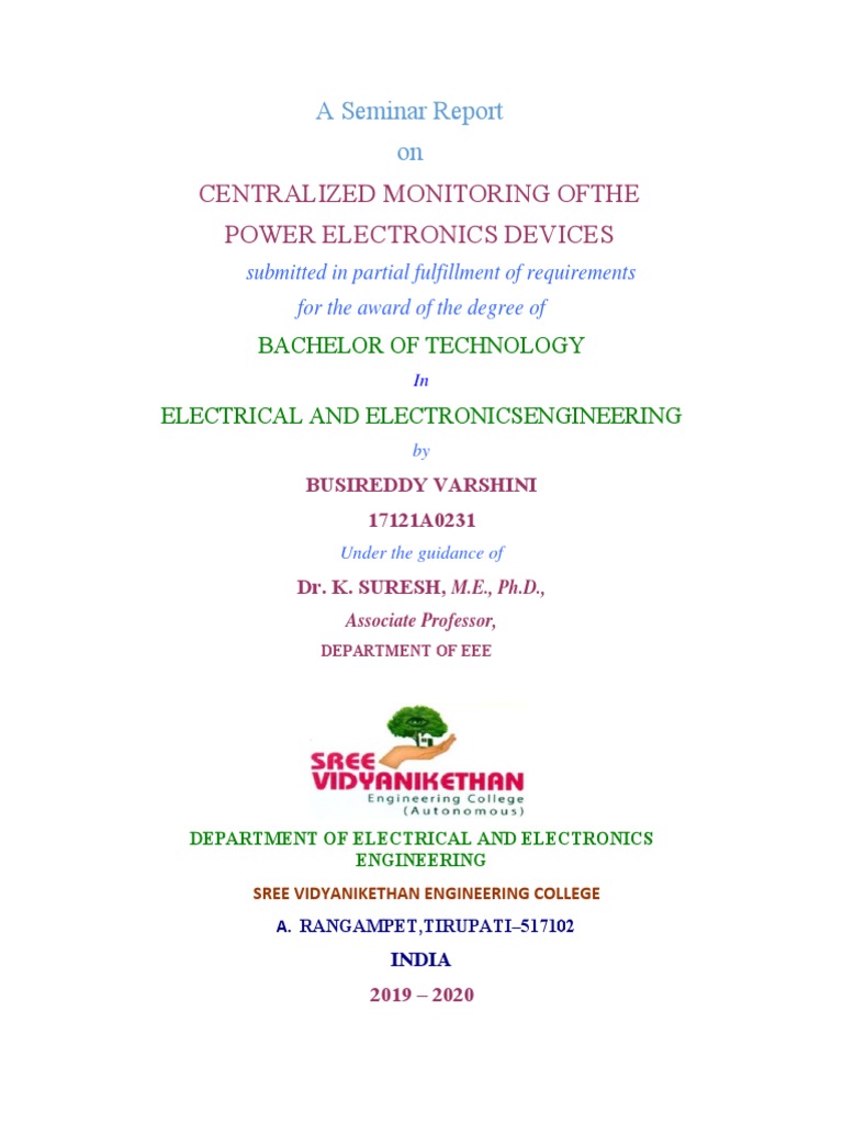 Seminar Report | PDF | Rectifier | Power Electronics